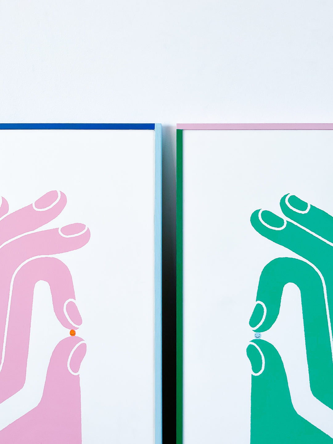 OK hand print, Pink (2023) 70 50cm – Frederique Matti